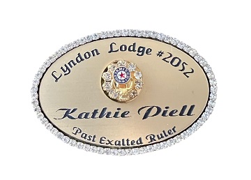 NEW!! Ladies Rhinestone Framed Badge-www.shopelks.com